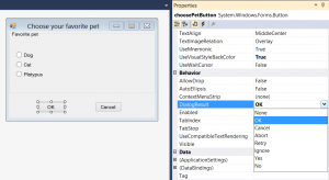 Windows Forms, how to avoid a Dialog Box to close | Now coding...
